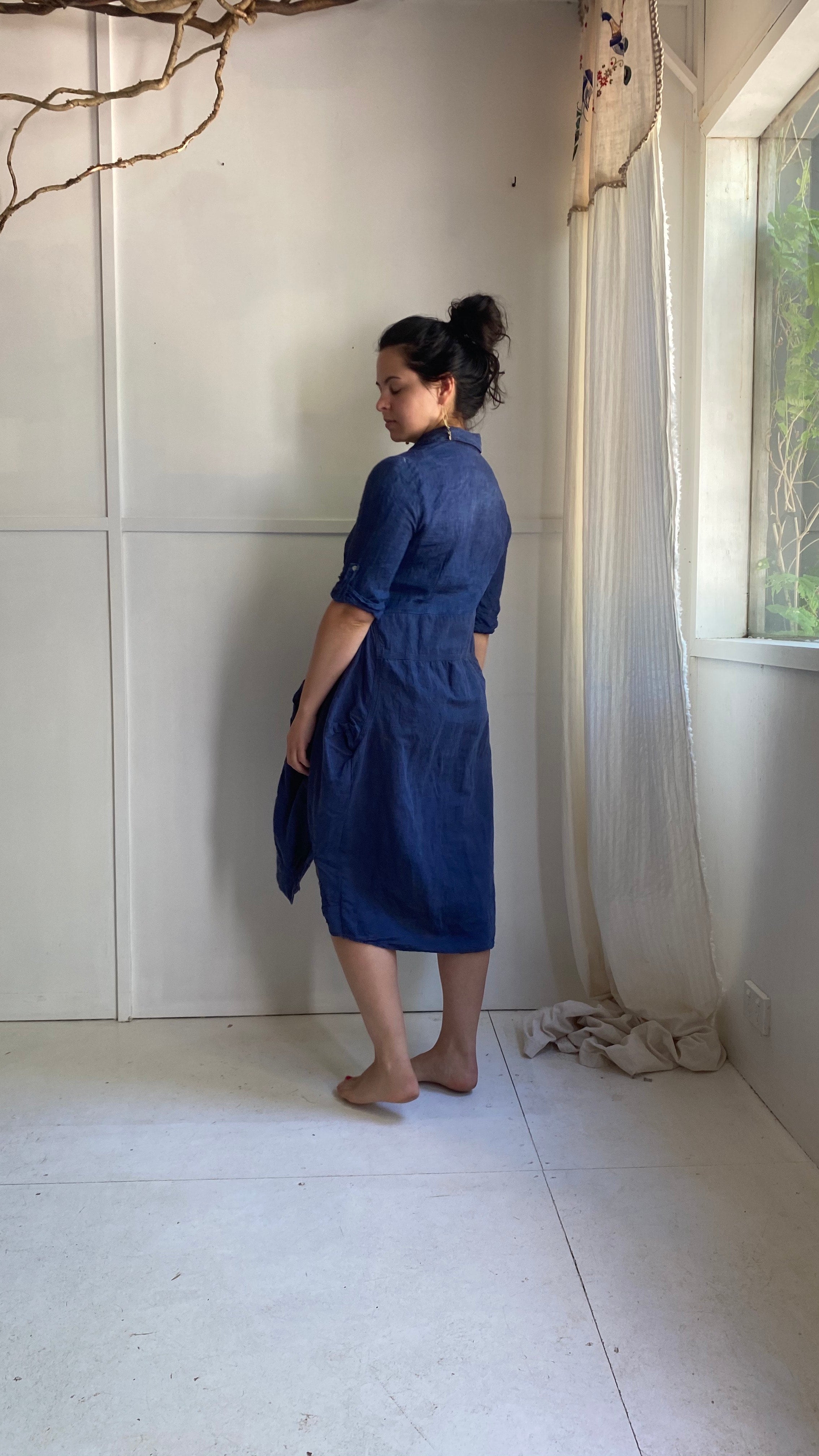 Reworked Willow Dress draft dark denim | small forest shop